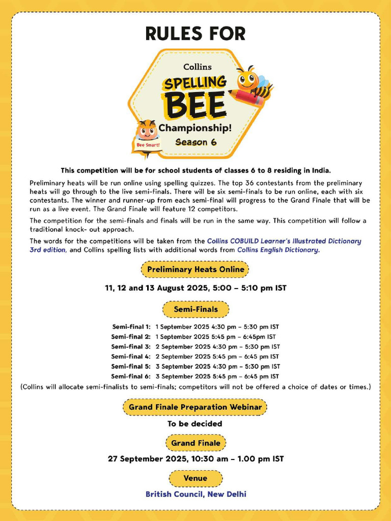 Spelling Bee Rules TT | PDF