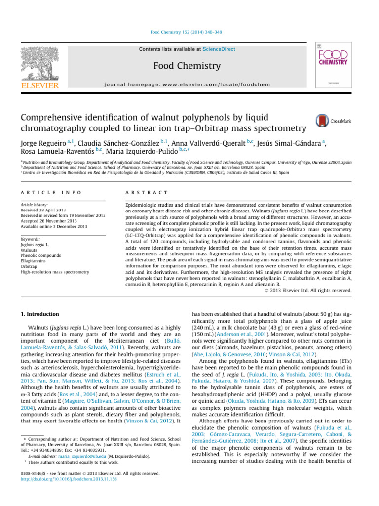 Comprehensive Identification of Walnut Polyphenols by Liquid | PDF ...