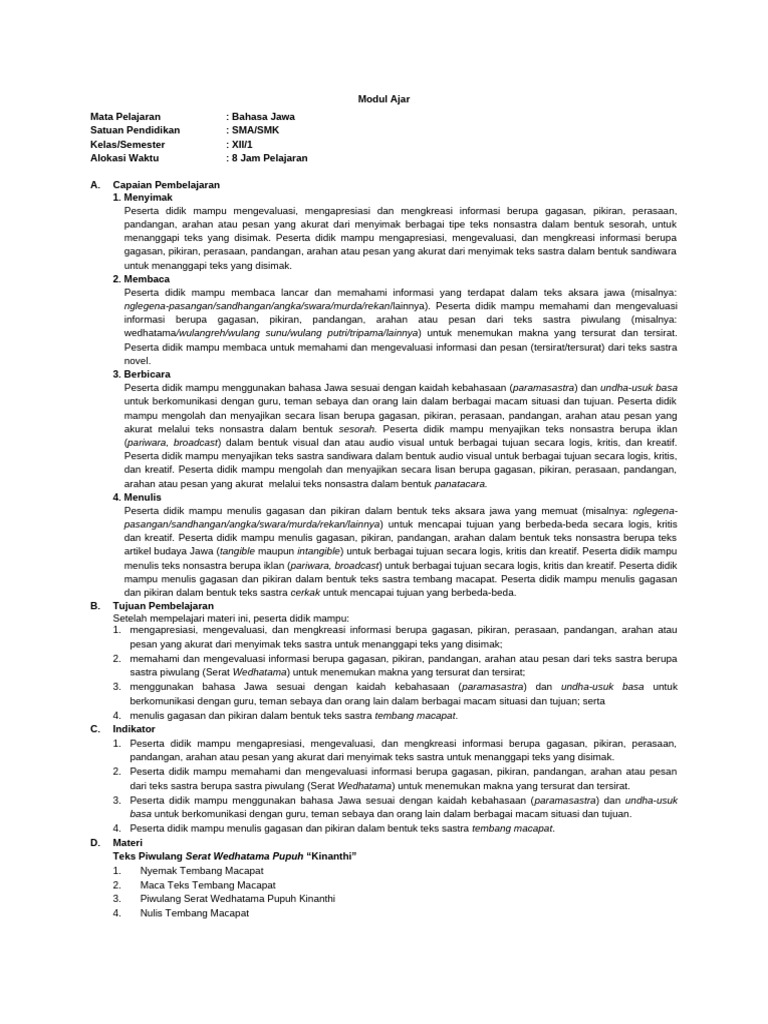 Modul Ajar Bab 1 | PDF