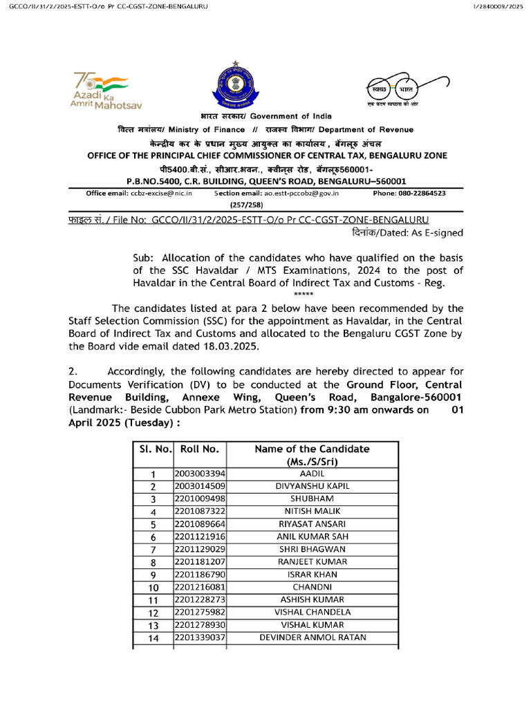 Call Letter To Candidate | PDF