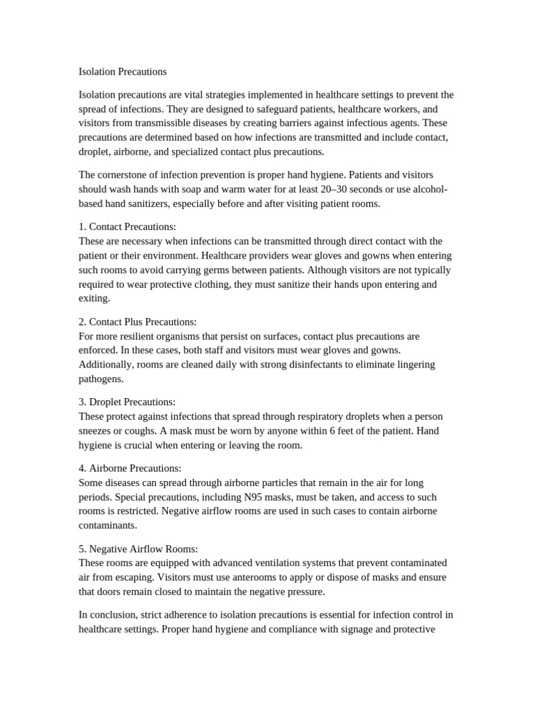 Understanding Contact Plus Precautions | PDF