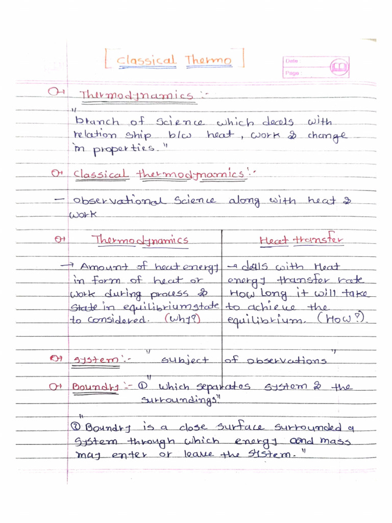 Thermodynamics Short Notes-1 | PDF