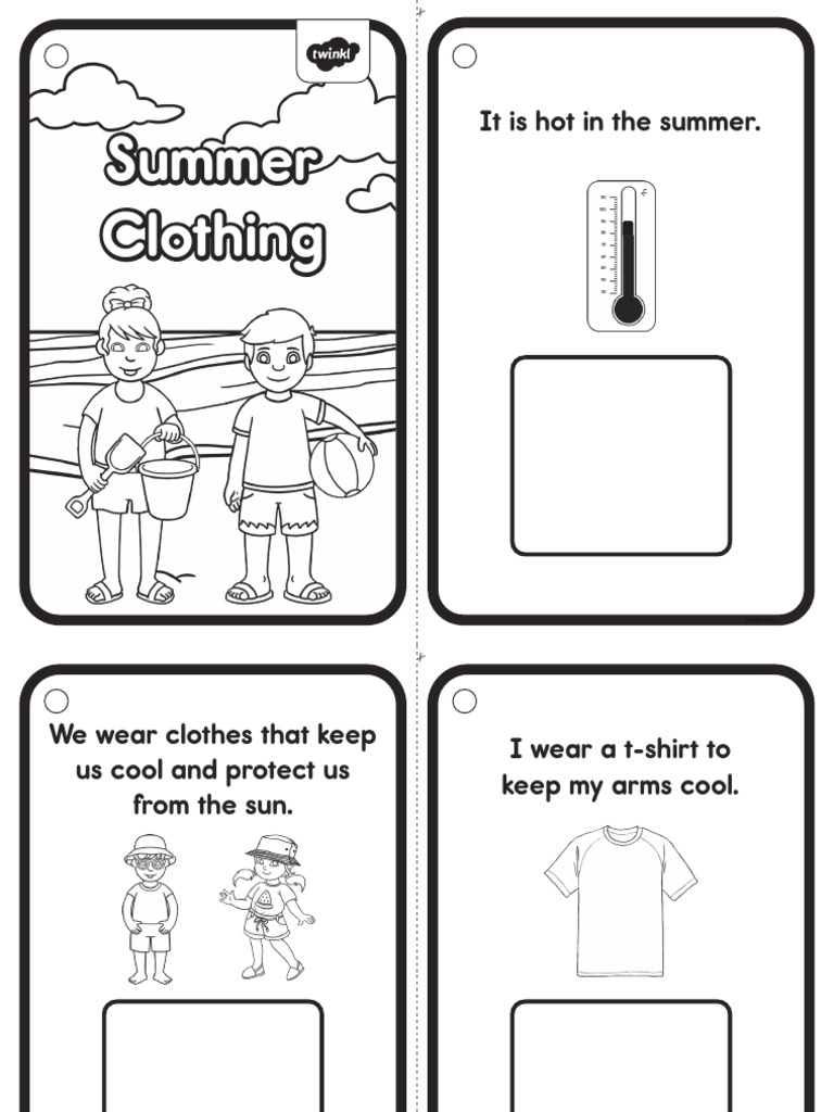 Black and White Summer Clothing Adapted Reader | PDF | Swimsuit | Human ...