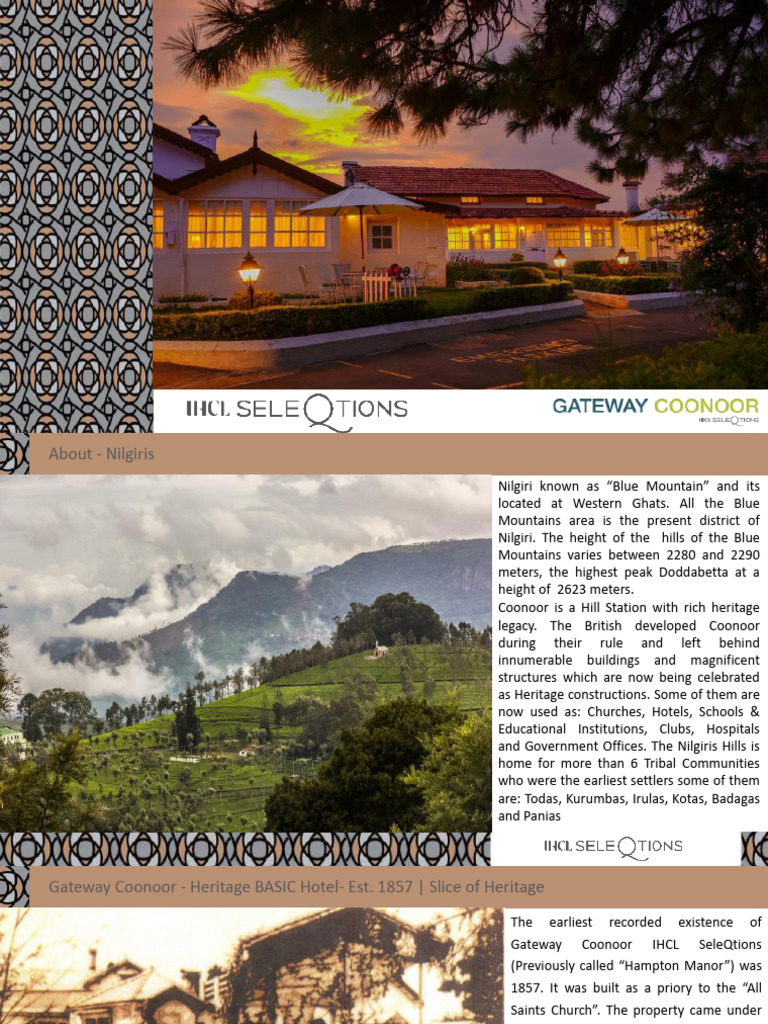 Gateway Coonoor IHCL SeleQtions 2020 | PDF