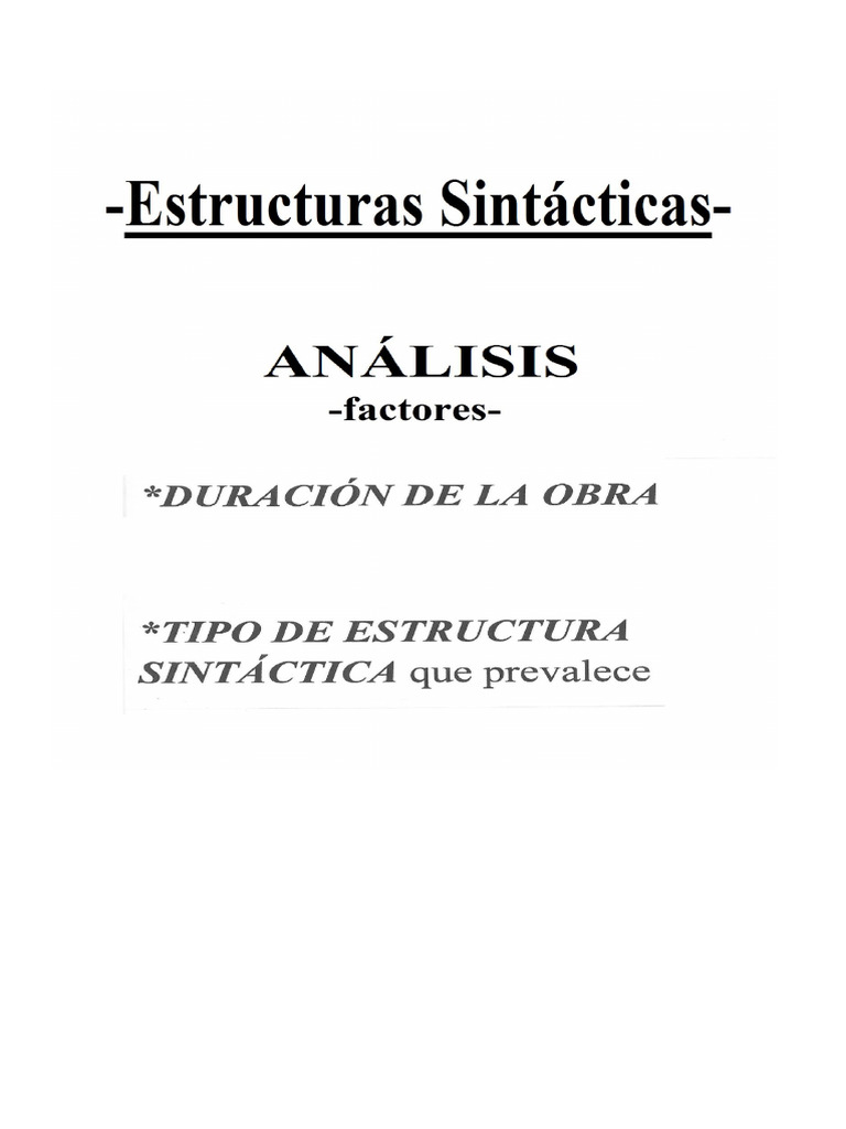 Estructuras Sintacticas (Cuadro) | PDF