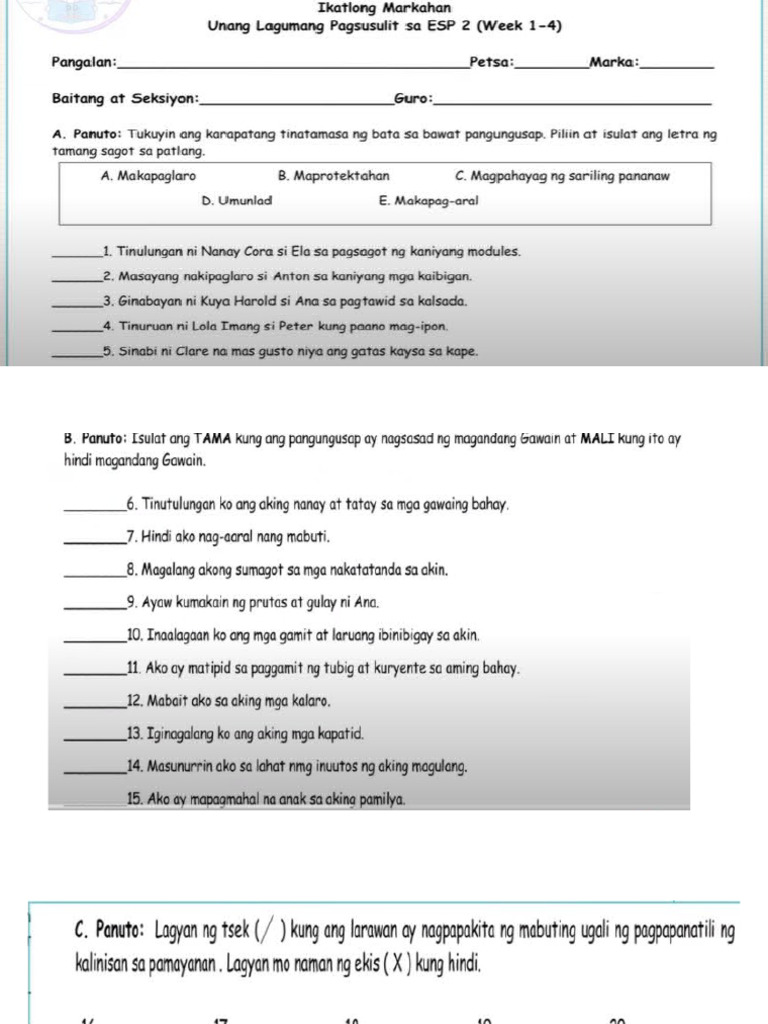 Presentation1 Quarterly Test | PDF
