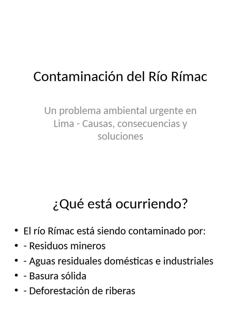 Contaminacion Rio Rimac | PDF