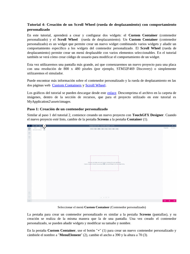 Tutorial 4 TouchGFX | PDF | C ++ | Interfaces gráficas de usuario