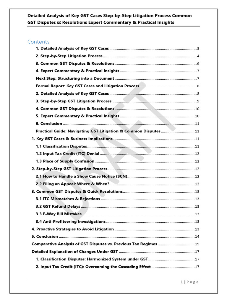 Detailed Analysis of GST Cases 1741881467 | PDF | Value Added Tax | Taxes