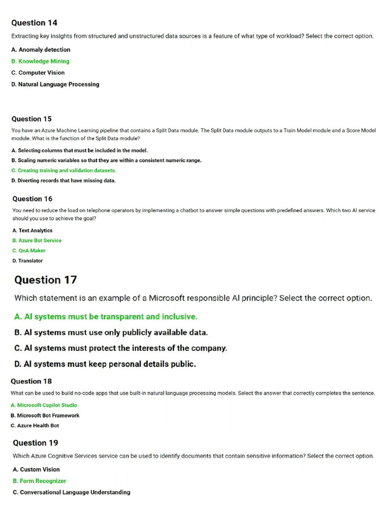 AI 900 Questions Bank | PDF | Receiver Operating Characteristic | Mean Squared Error