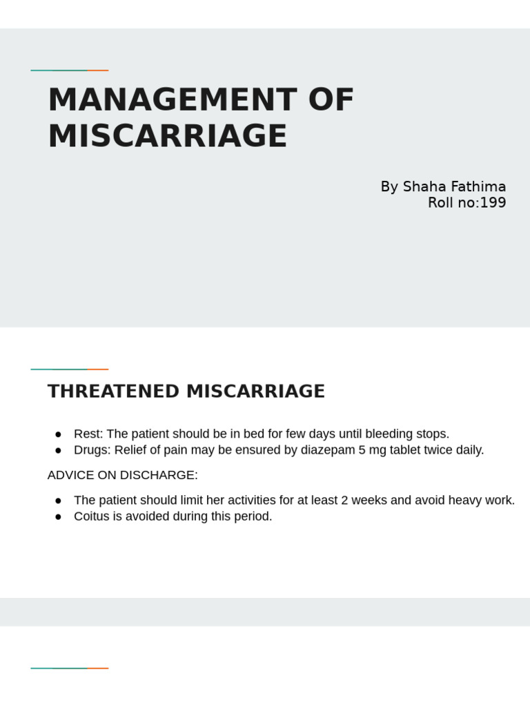 Comprehensive Miscarriage Management Guide | PDF | Miscarriage | Medicine