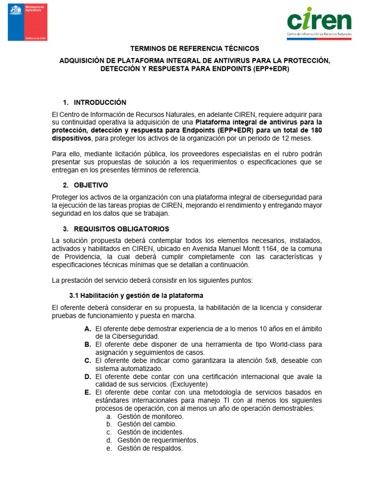 Plataforma Antivirus Integral EPP+EDR CIREN | PDF | La seguridad ...