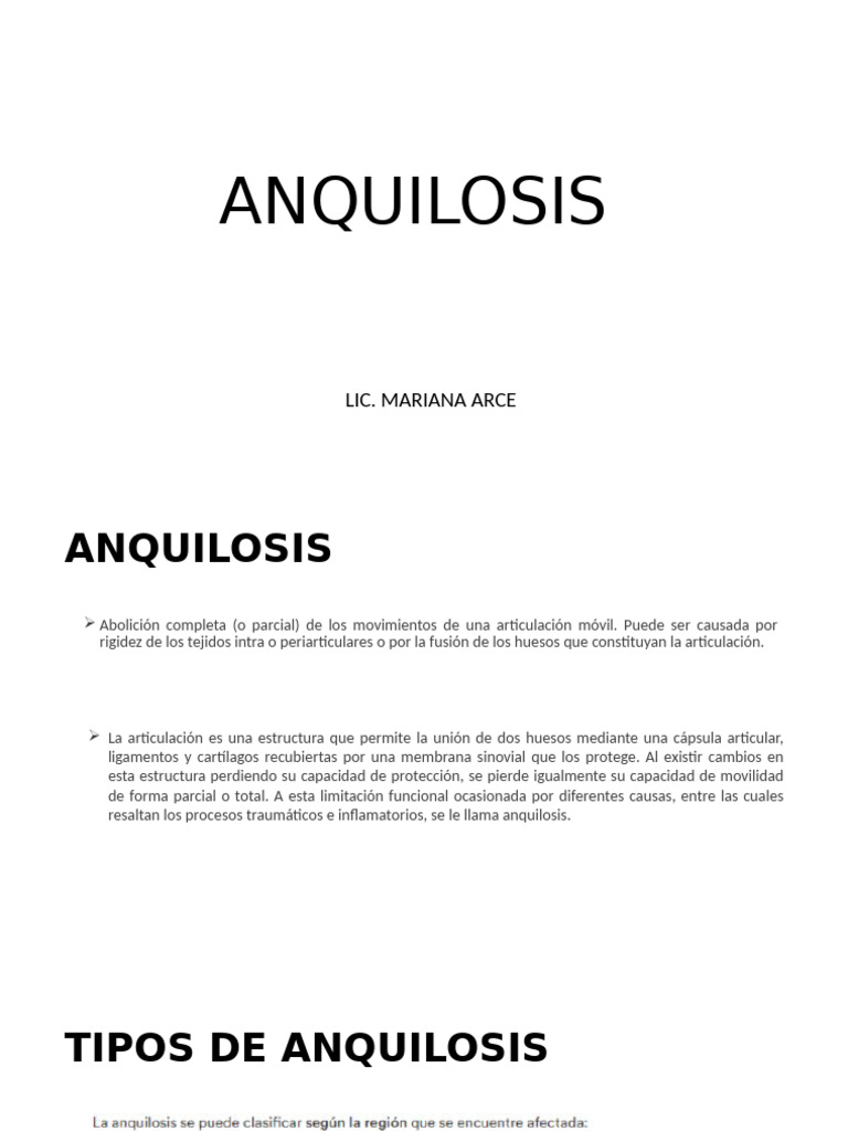 ANQUILOSIS | PDF | Articulación | Sistema musculoesquelético