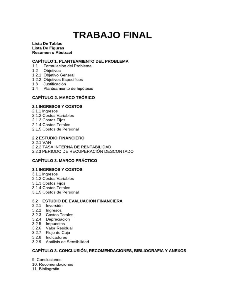 estructura plan de negocios | PDF