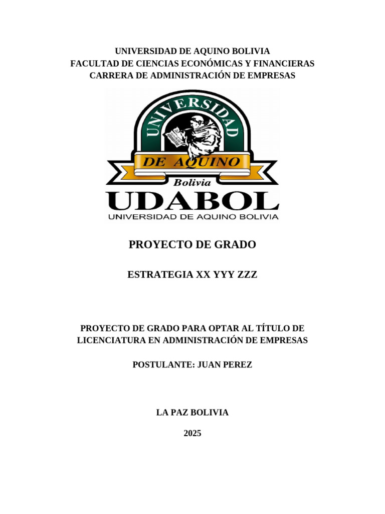 Universidad de Aquino Bolivia PG | PDF