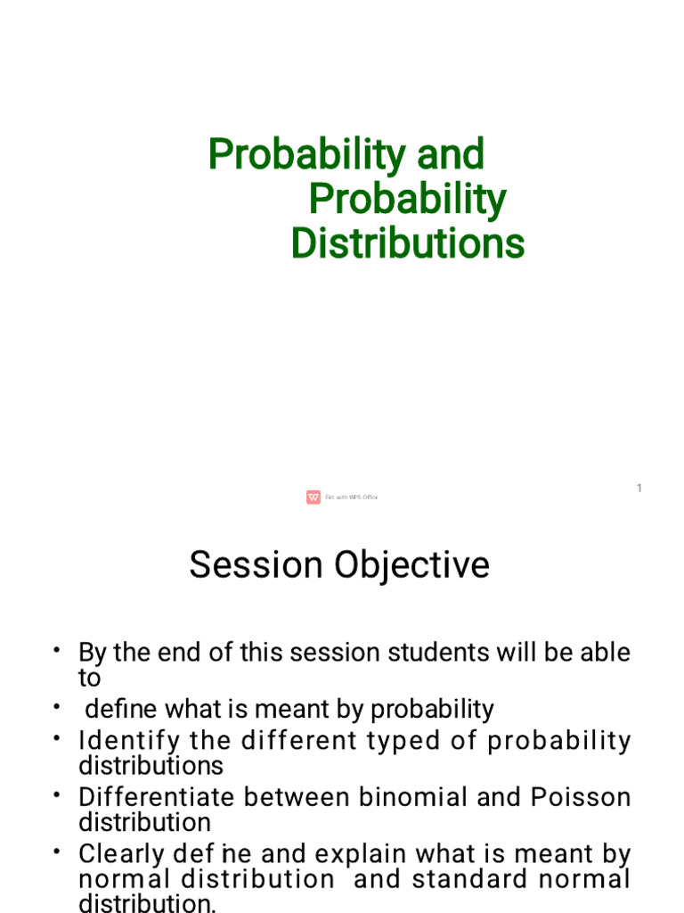 Probability and Probability Distributions | PDF | Probability | Statistics