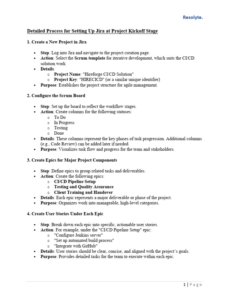 Process For Setting Up Jira | PDF | Scrum (Software Development ...