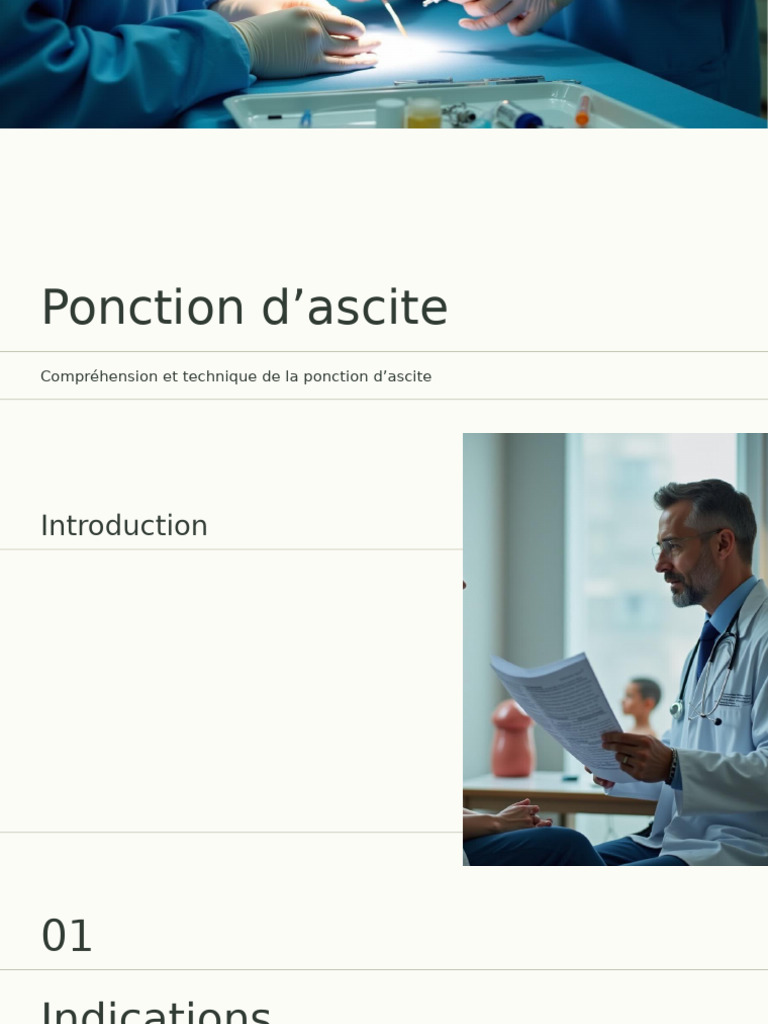 Technique de ponction d'ascite | PDF | Infection | Consentement éclairé