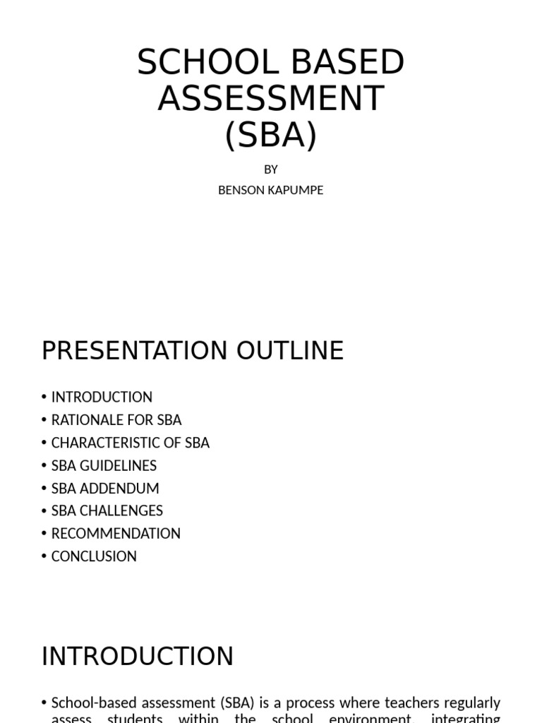 School-Based Assessment Overview | PDF | Learning | Teachers