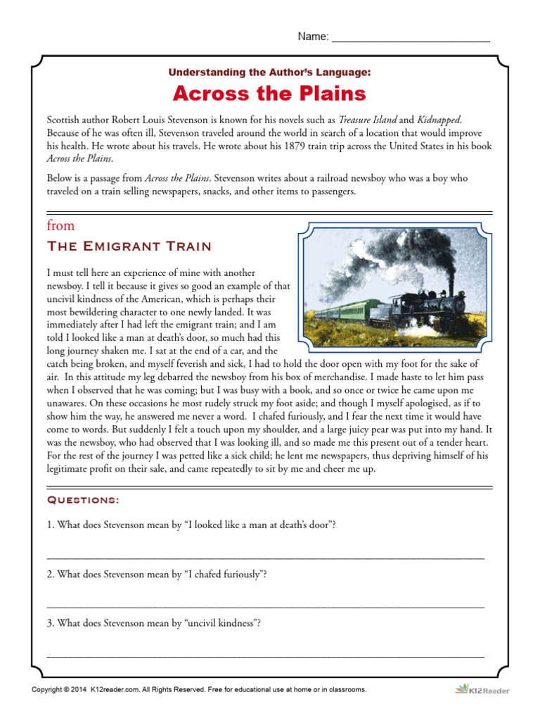 Understanding The Author's Language Across The Plains | PDF