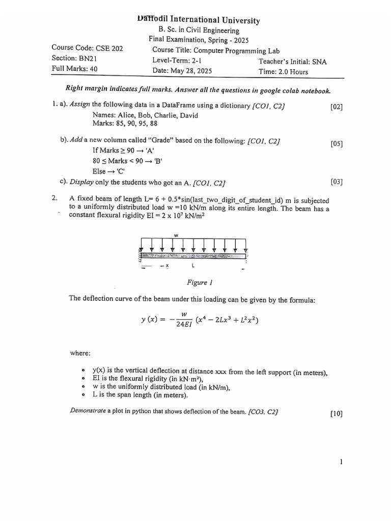 (Diuqbank - Com) Computer Programming Lab - Spring 25 - Lab Final | PDF