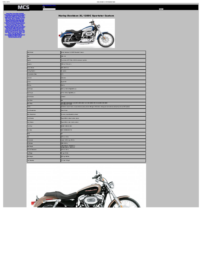 Harley Davidson XL 1200C Sportster Custom | PDF