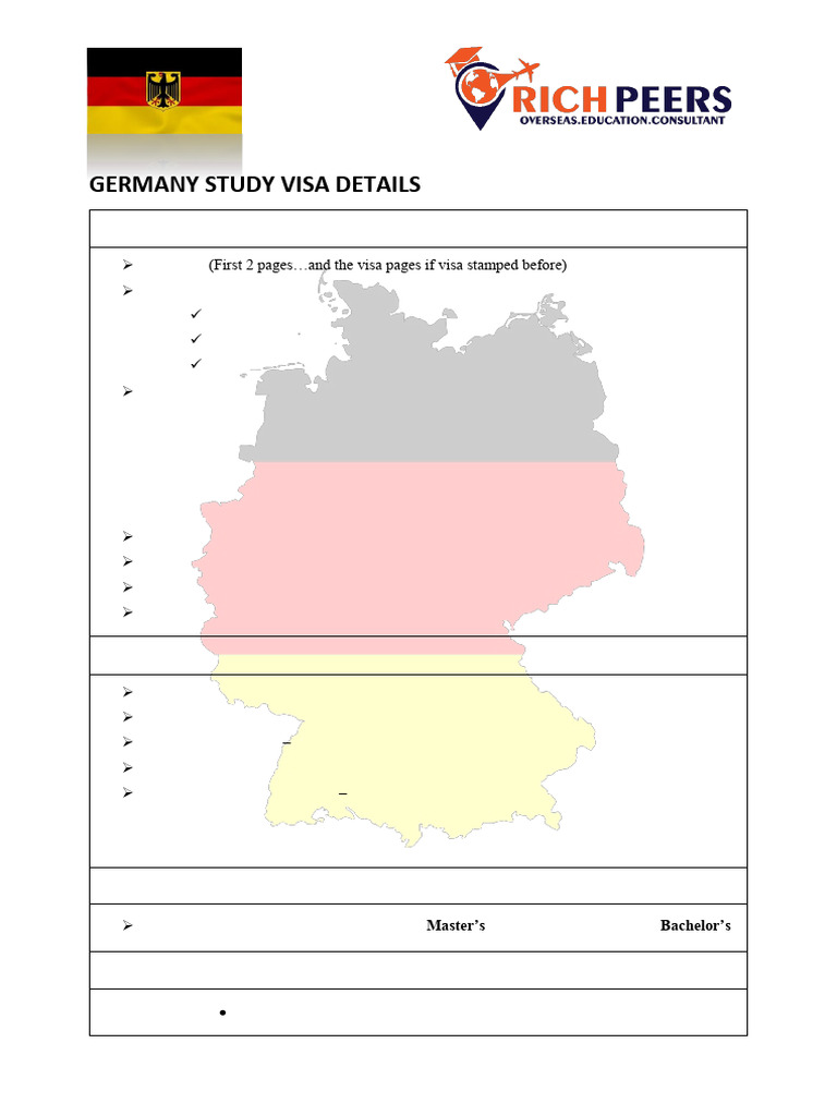 Germany Study Visa Document Checklist | PDF