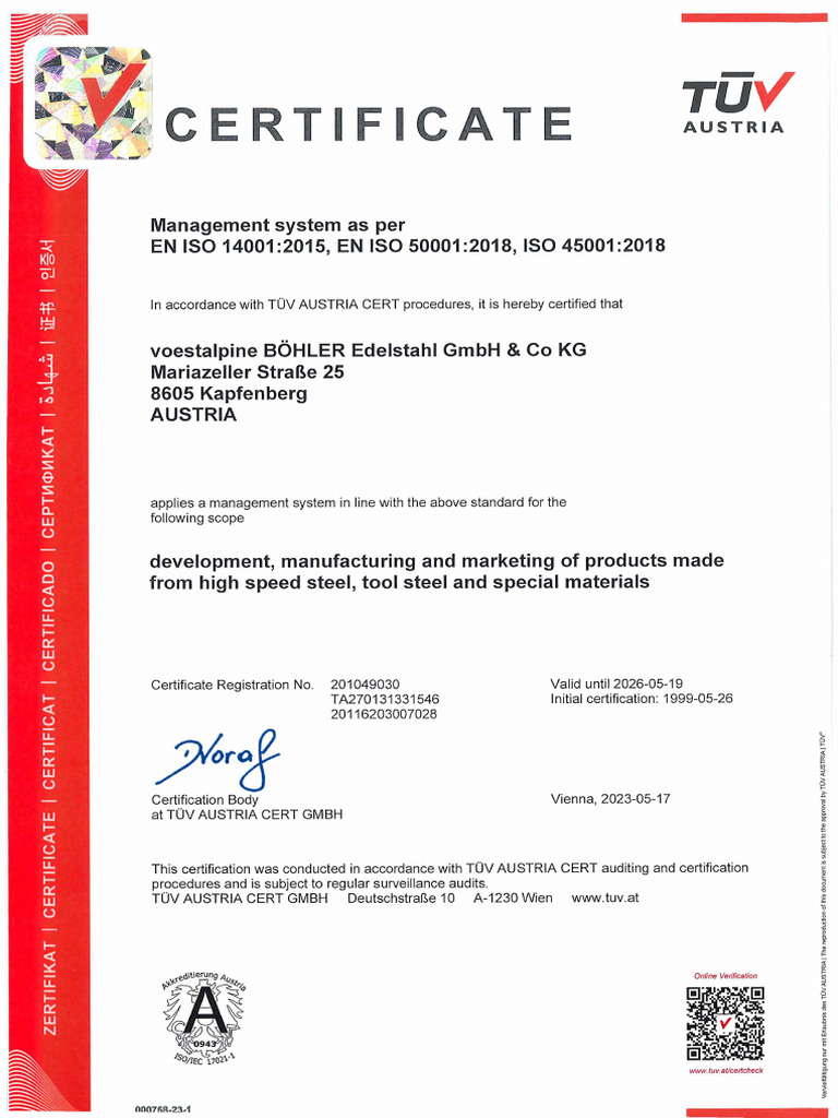 Ehs Certificate 14001 50001 45001 1 Pdf