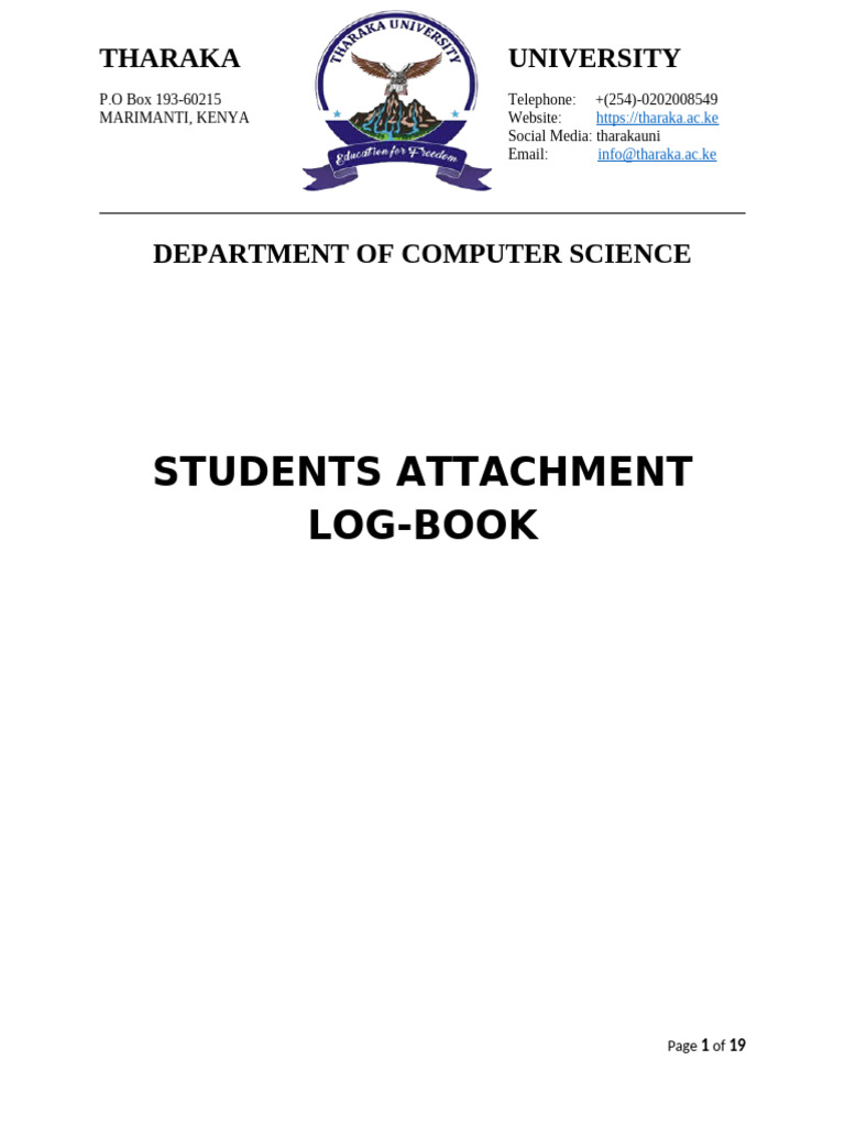 COSC-STUDENTS-ATTACHMENT-LOGBOOK | PDF
