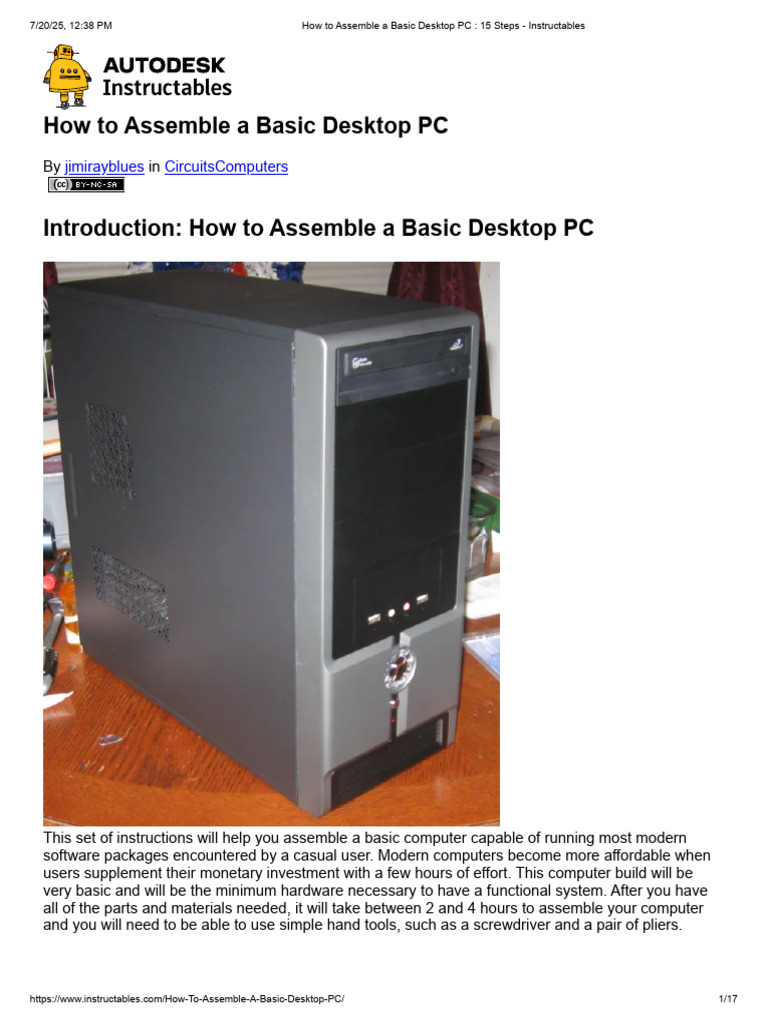 Step-by-Step PC Assembly Guide | PDF | Personal Computers | Central ...