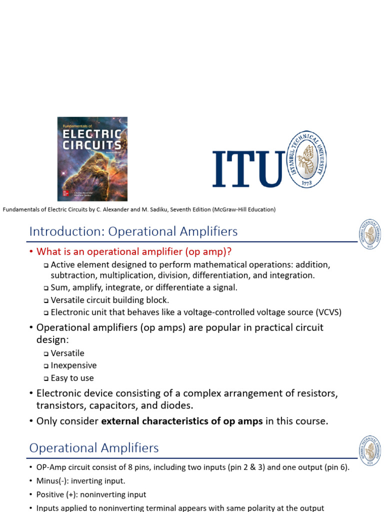 Week9-Operational Amplifiers | PDF | Amplifier | Operational Amplifier