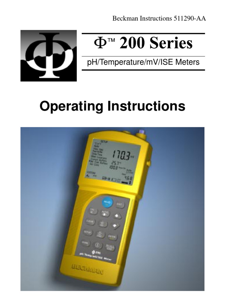 Beckman PH User Manual | PDF | Ph | Calibration
