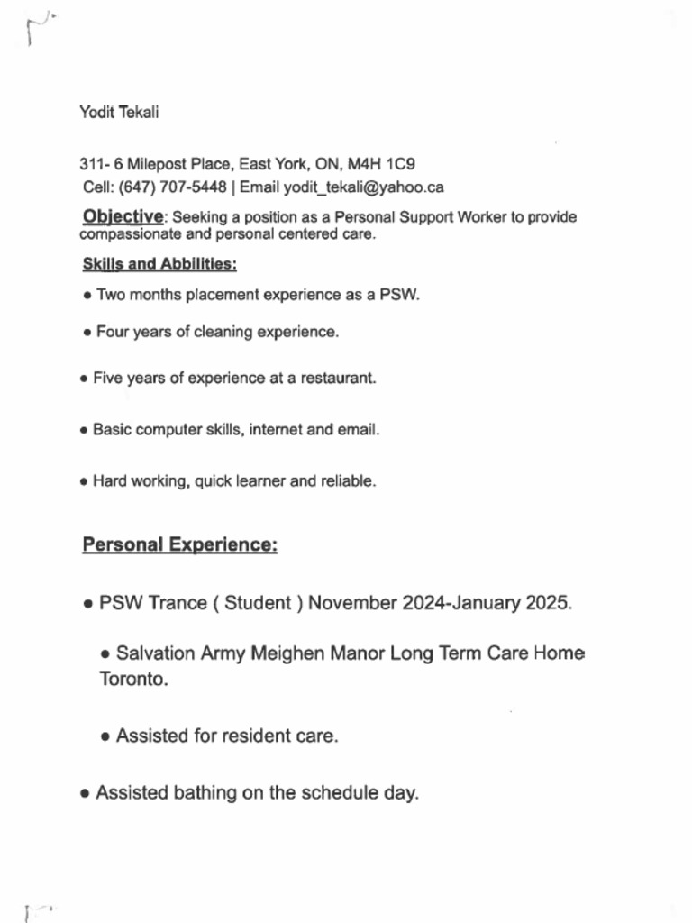 PSW Resume | PDF