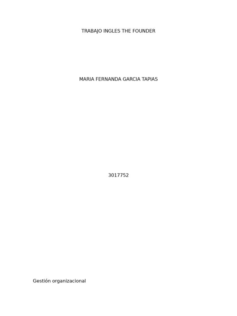 TRABAJO INGLES THE FOUNDER | PDF | Mc Donald's | Business