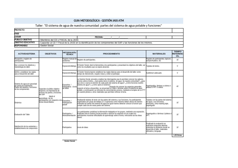 C. Guia Metodológica - Gestión Jass Uso Gs | PDF | Aprendizaje
