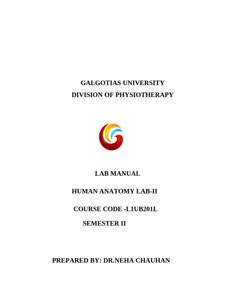 Human Anatomy Lab II MANUAL (2) | PDF | Vertebra | Skull