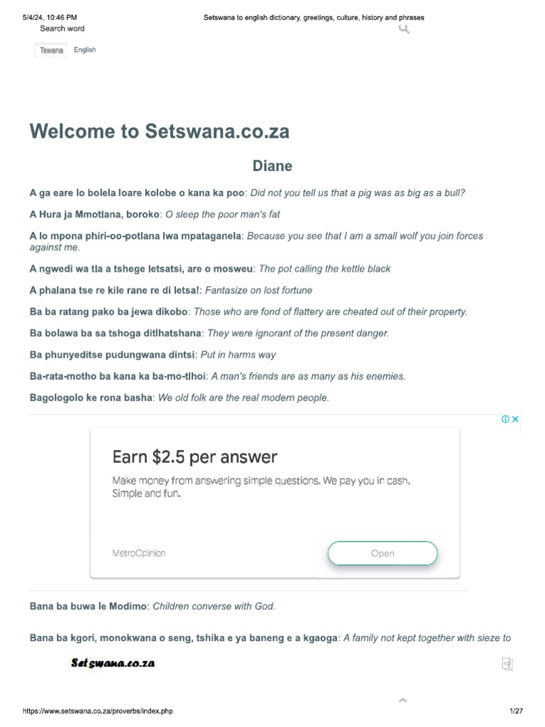 Diane Tsa Setswana | PDF