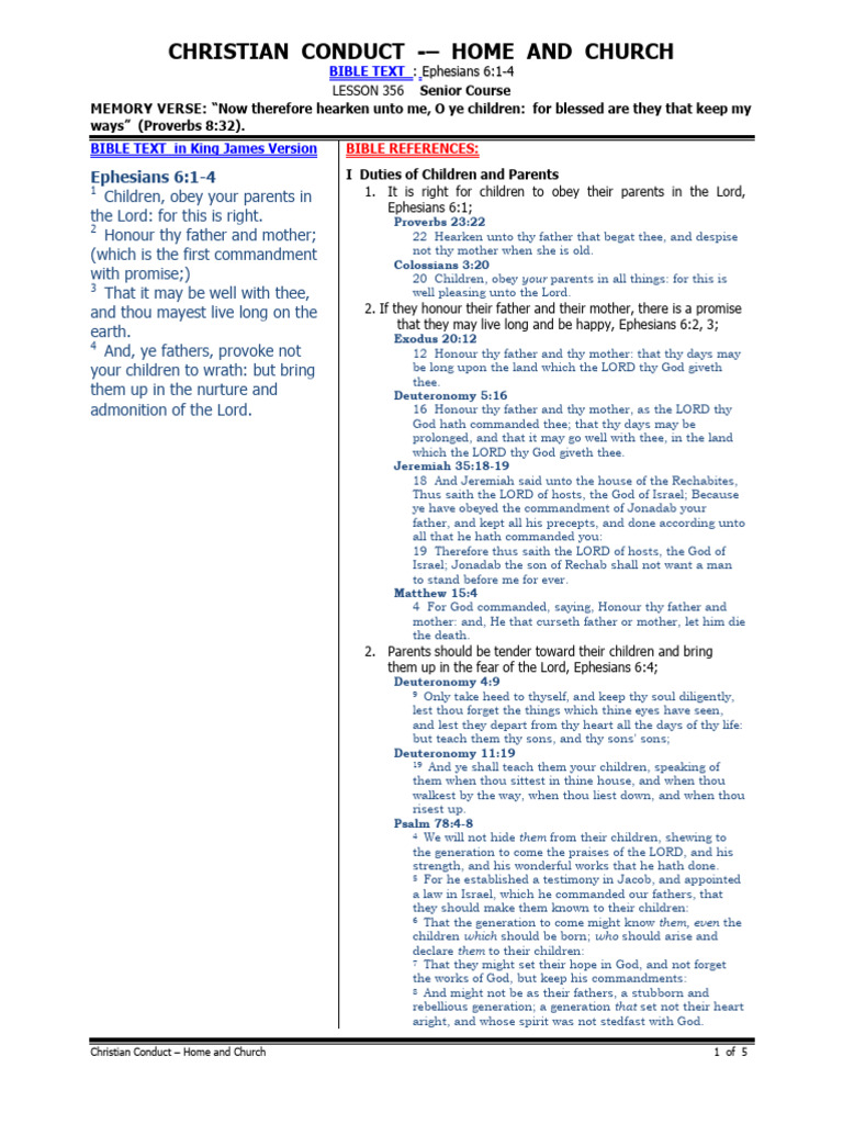 Christian Conduct in Family and Church | PDF | Jesus | Thou