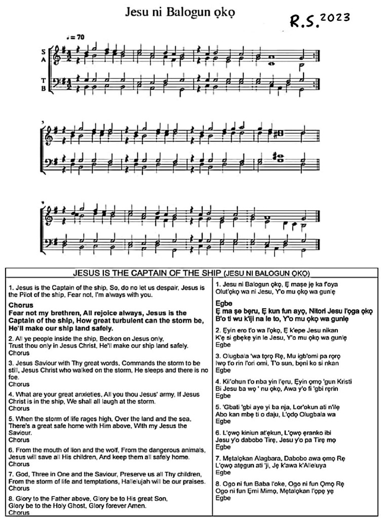 Jesus Is The Captain E&Y | PDF