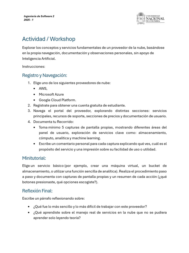 Workshop Cloud | PDF