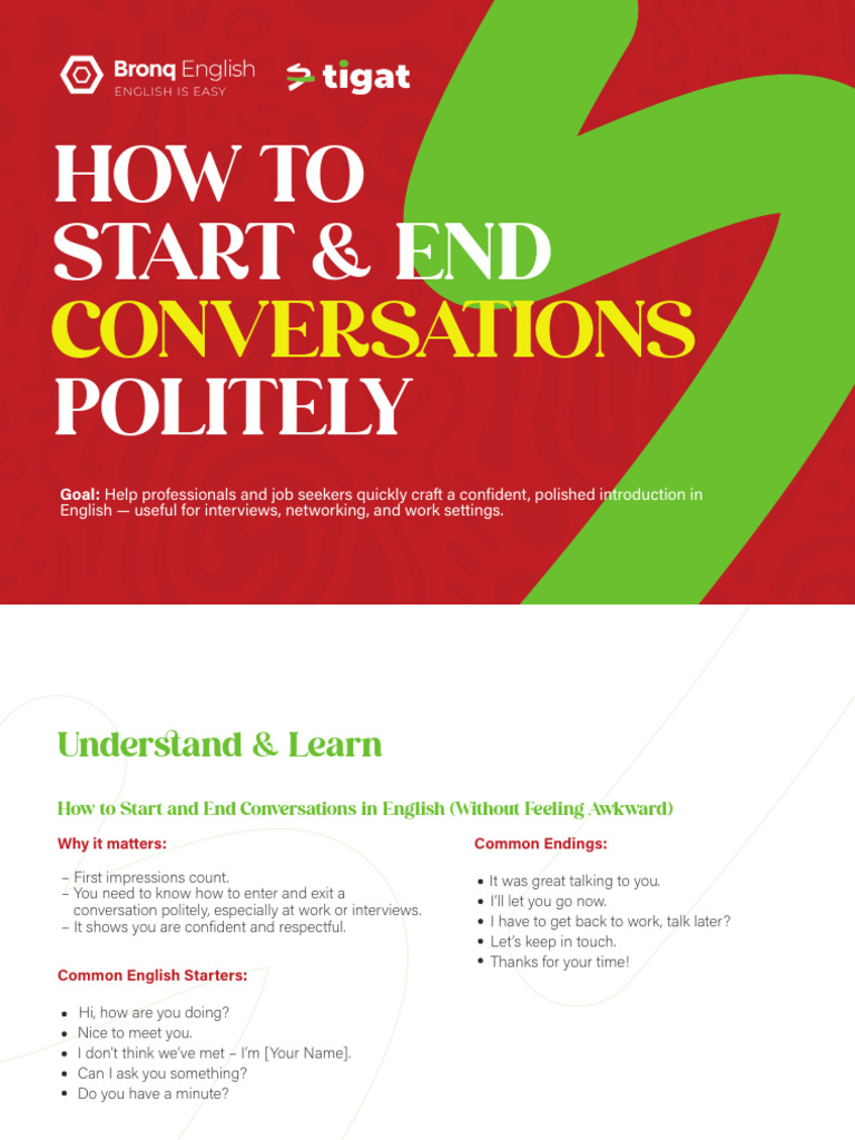 How To Start and End Conversations Polietly | PDF