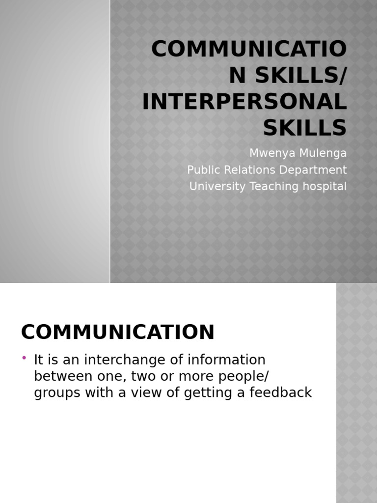 Communication Skills | PDF | Communication | Interpersonal Communication