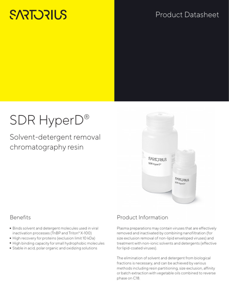 Solvent-Detergent Removal Resin Guide | PDF | Chromatography | Materials