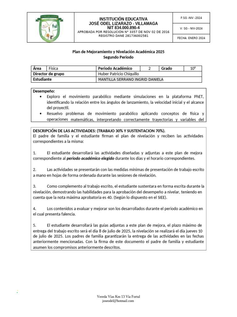 Mantilla Serrano Ingrid Daniela1 | PDF | Vector Euclidiano | Velocidad