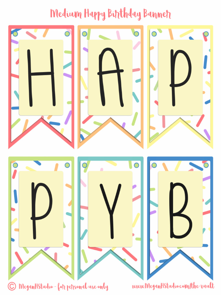 Medium Banner Rainbow Sprinkles | PDF