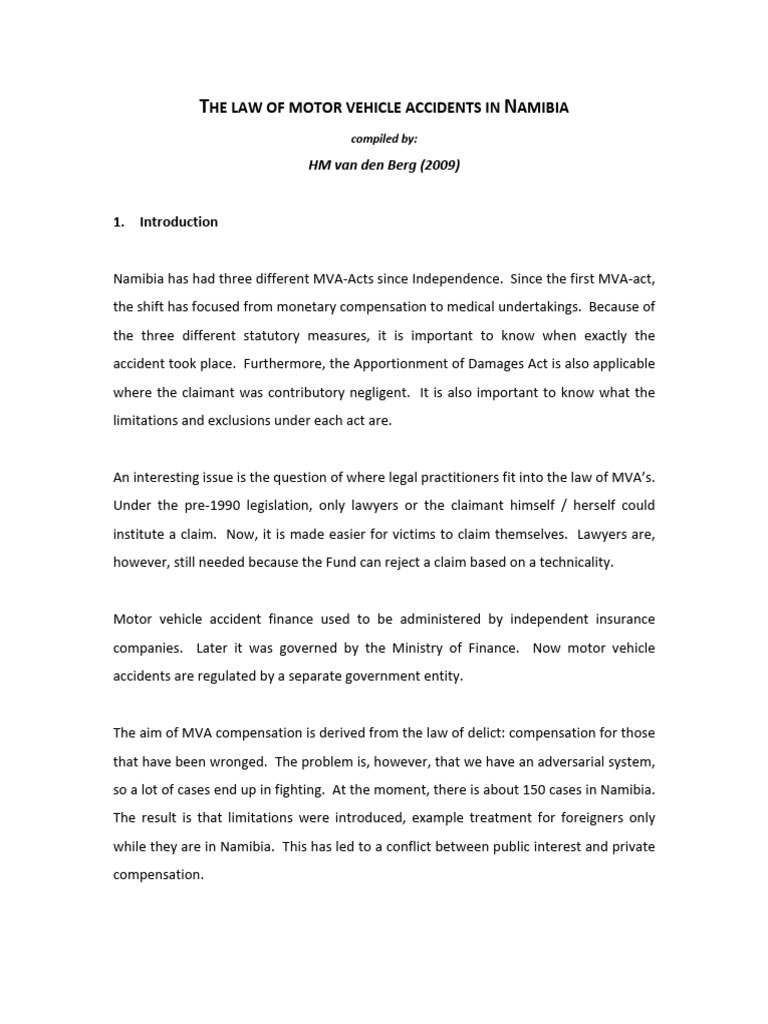 MVA Notes 2009 | PDF | Legal Liability | Damages