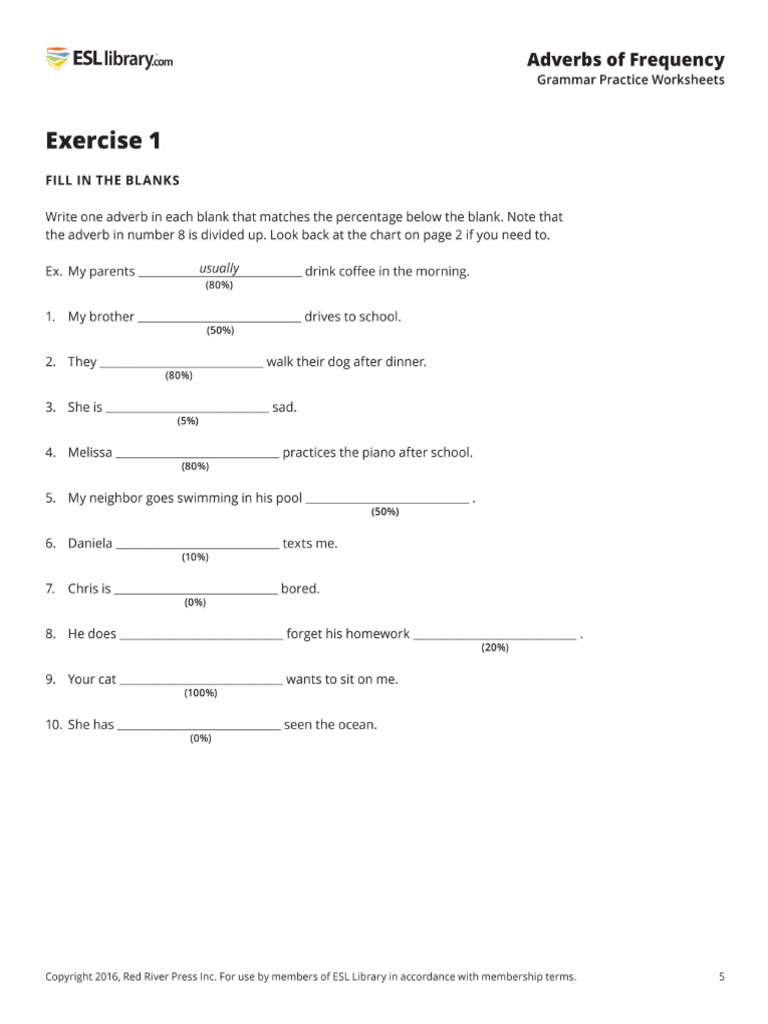 Adv Frequency - Worksheets | PDF