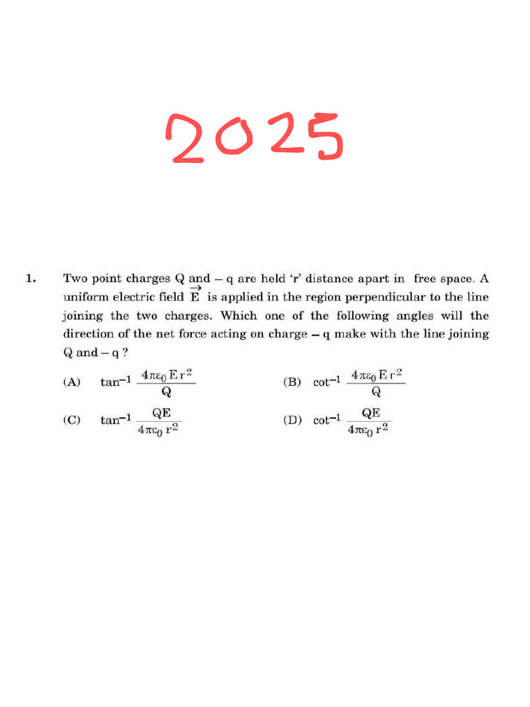 Physics Ch1 PYQ 2023-2025 | PDF