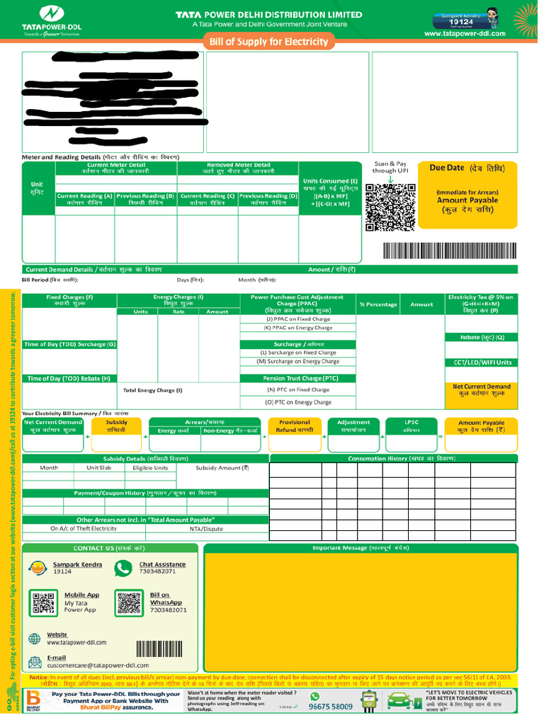 Tata Power Bill Payment Guide Delhi | PDF | Cheque | Payments