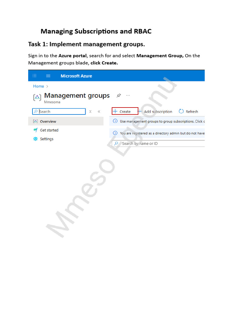 Azure Subscription Management & RBAC Guide | PDF